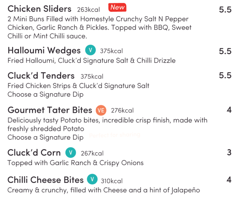 Menu - Cluck'd - Grilled Chicken Your Way